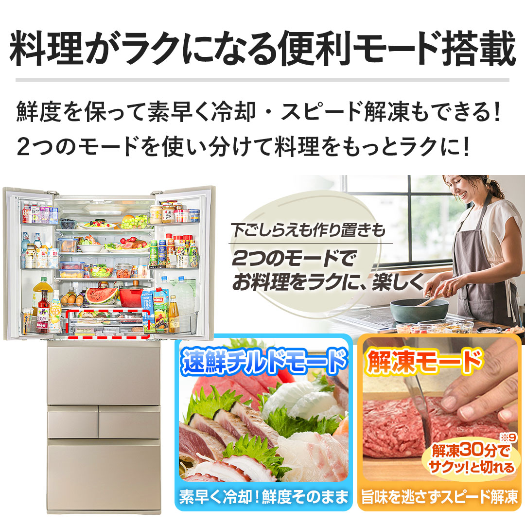 東芝 冷蔵庫 冷蔵庫 VEGETA 509L サテンゴールド GR-JY51TCS(EC) 下取りあり（別途リサイクル料金＋収集運搬料金が別途 ...
