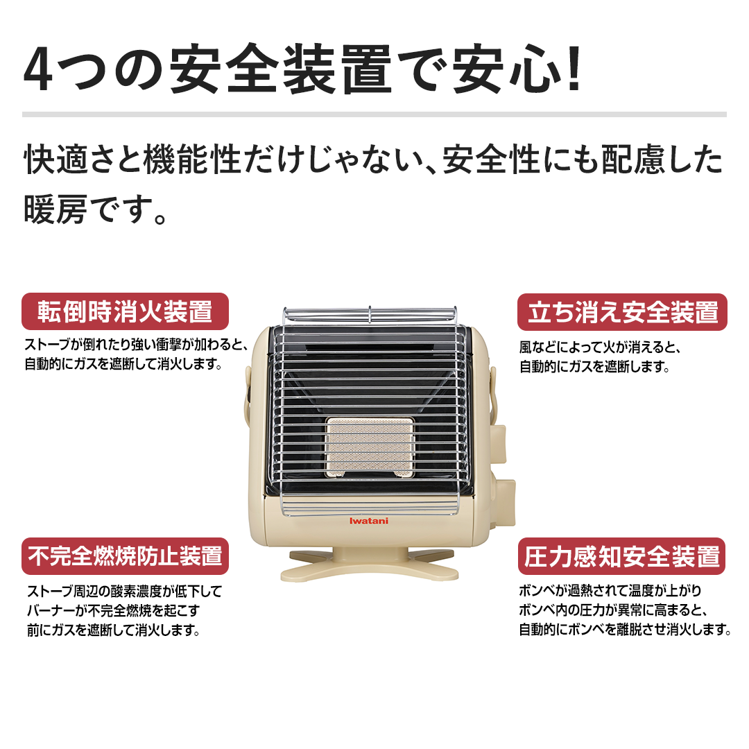 岩谷産業 冷暖房機器 カセットガスストーブ ポータブルタイプマイ暖 CB-STV-MYD3 通販【ジャパネット公式】